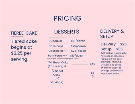 Wedding Cake Pricing Chart 60 Photos