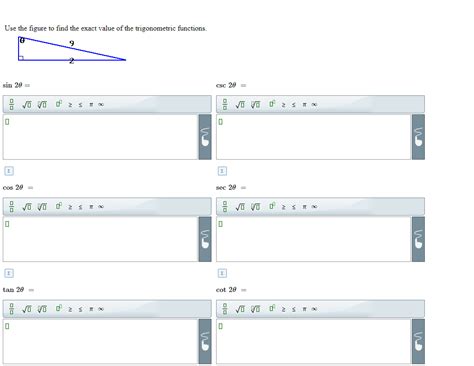 Solved Use The Figure To Find The Exact Value Of The Chegg
