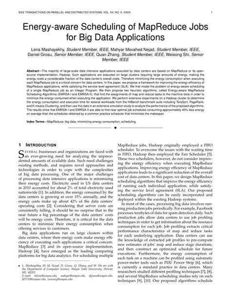 Pdf Energy Aware Scheduling Of Mapreduce Jobs For Big Data Applications