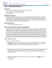 1 3 1 6 Lab Threat Identification Docx Lab Threat Identification Objectives Explore The
