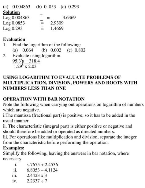 LOGARITHM OF NUMBERS Acadlly