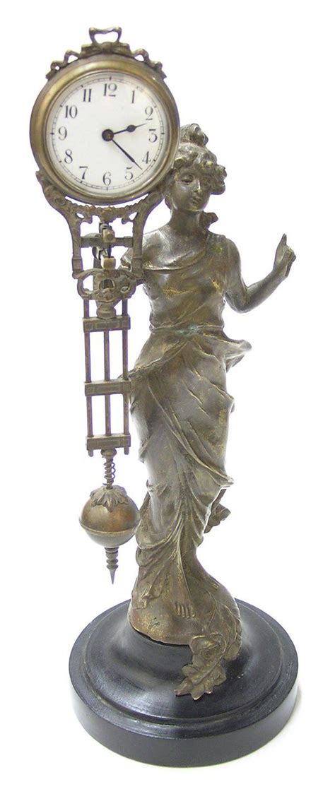 Art Nouveau Style Figural Clock Clock Art Clock Antique Clocks