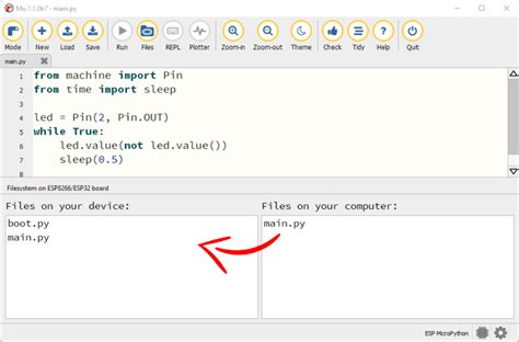Micropython Programmer Esp32esp8266 à Laide De Léditeur Mu