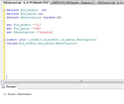 Insertar Datos En Una Tabla Con Sqlserver Neytortec Tutoriales Web