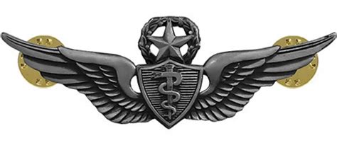Army Flight Surgeon Badge Master Silver Oxidized Military Depot