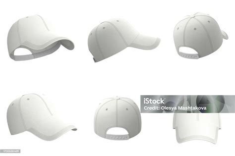 Mockup 3d Topi Putih Template Topi Kosong Ilustrasi Stok Unduh Gambar Sekarang Aksesori