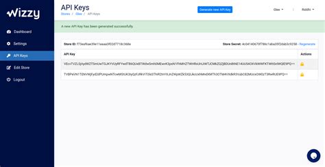 Create Manage API Keys Wizzy User Docs