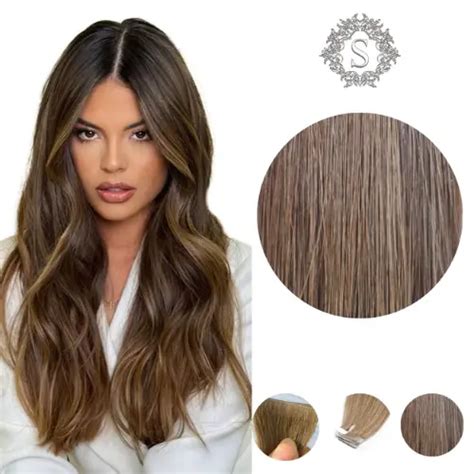 Extensiones De Cabello 100 Natural Adhesivas 50grs Color Castaño Medio