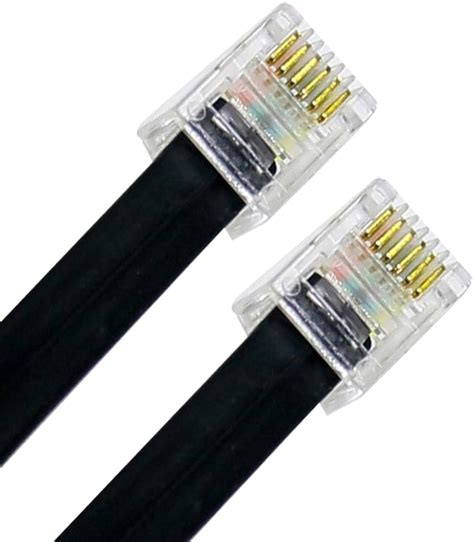 Rj12 6p6c Straight Through Data Cable Cord Wire For Pos Cash Drawer 1m