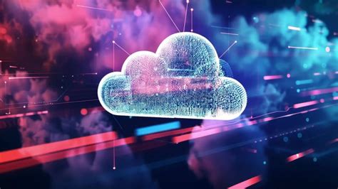 Cloud Computing Technology Connecting Data In Futuristic Cyberspace