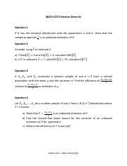 Statistics Practice Problems Estimators Distributions Course Hero