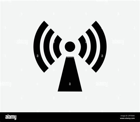 Non Ionizing Radiation Symbol Icon Wireless Wifi Network Signal Wave Vector Black White