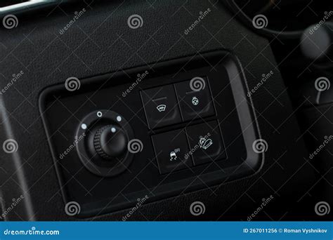 Hand Operating ESP Electronic Stability Program Control Close Up View Stock Photo Image Of