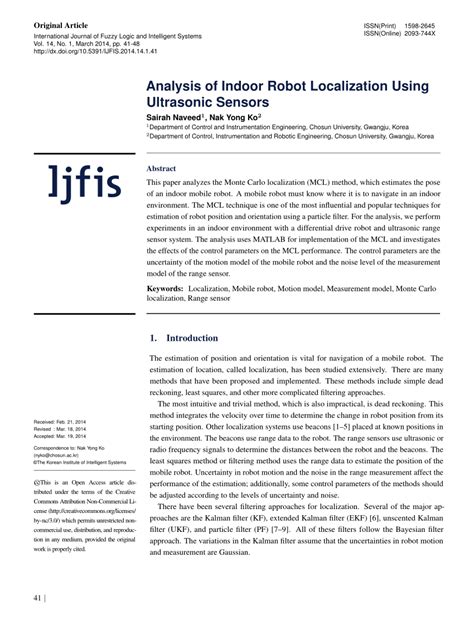 Pdf Analysis Of Indoor Robot Localization Using Ultrasonic Sensors