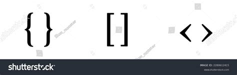 Brackets Icon Set Square Brackets Curly Stock Vector Royalty Free 2280612415 Shutterstock