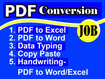 Professional PDF Conversion And PDF To Word Excel Upwork