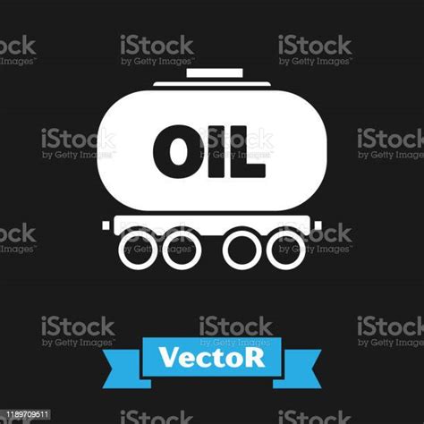 검은 색 배경에 고립 된 화이트 오일 철도 통 아이콘입니다 철도 자동차에 석유 탱크를 훈련 철도 화물 석유 산업 벡터 일러스트레이션 0명에 대한 스톡 벡터 아트 및 기타
