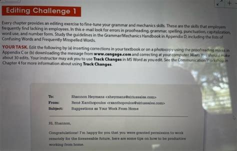 Solved Every Chapter Provides An Editing Exercise To Chegg Com