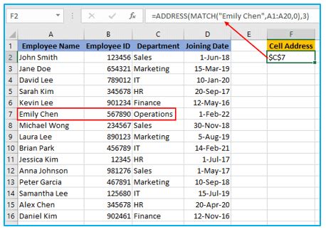 How To Return Cell Address Location Instead Of Value In Excel