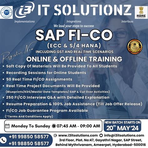 I3 It Solutionz On Linkedin Starting New Batch Of Sap Fico Functional Consultant Training With