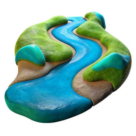 Magnificent Abstract River Flowing Water Blue Green Isolated