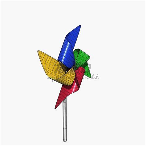 장난감 풍차 3d 모델 12 Lwo Obj C4d Max Free3d