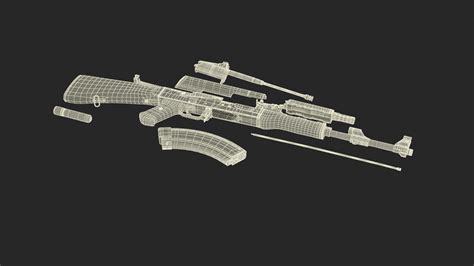 Ak 47 Disassembled 3d Model Turbosquid 2389317