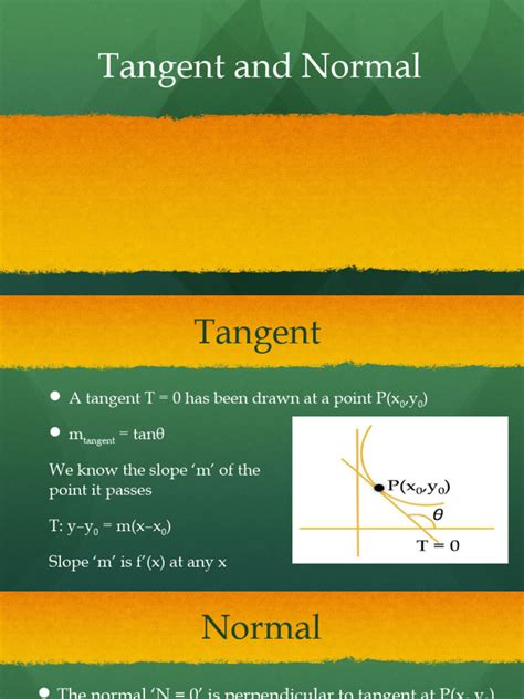Tangent And Normal 1 Pdf Tangent Slope