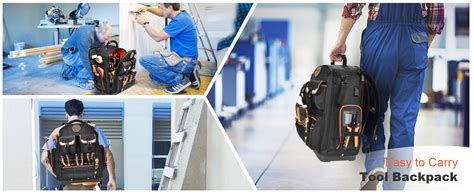 Tool Backpack With 2 Small Tool Bags Lokass Backpack Tool Bag Heavy Duty Tool Organizer