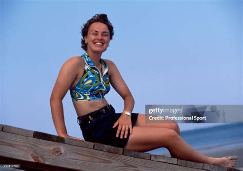 Martina Hingis Of Switzerland Poses On The Seafront For A Photoshoot