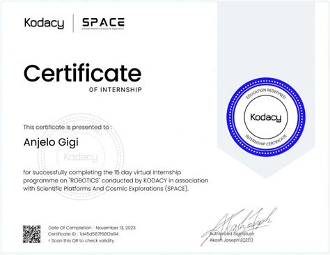 Robotics Internship Virtuallearning Kodacy Technology Innovation