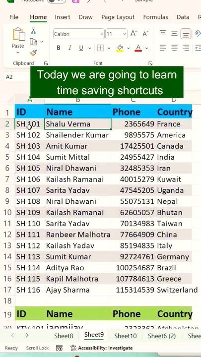 Excel Time Saving Shortcuts Boost Your Efficiency Exceltips Timesavingshortcuts Youtube