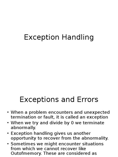 Exception Handling Download Free Pdf Information Technology