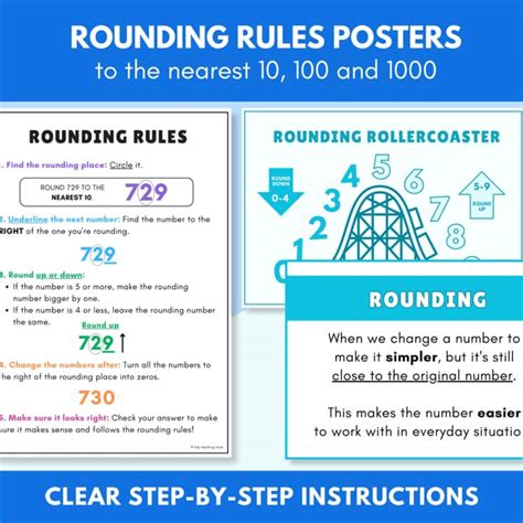 Step By Step Rounding Posters Nearest 10 100 And 1000 By Tidy Teaching