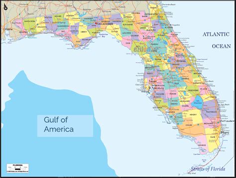 Map Of Florida Florida Map With Cities Counties And Roads Network