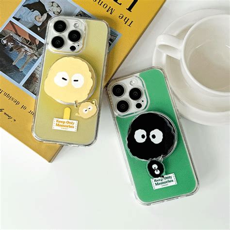 정글마켓 대롱대롱 먼지 미니 투명 맥세이프 스마트톡 플레이트 포함 세트 핸드폰 거치대 홀더