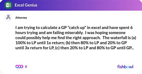 I Am Trying To Calculate A GP Catch Up In Excel Fishbowl