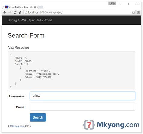 Spring 4 Mvc Ajax Hello World Example