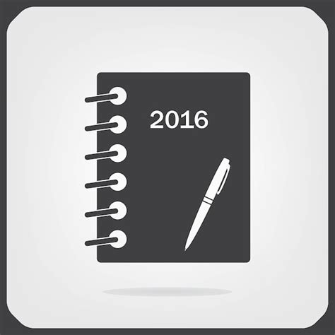 Premium Vector Diary 2016 Vector Stationary Notebook With Elastic Band