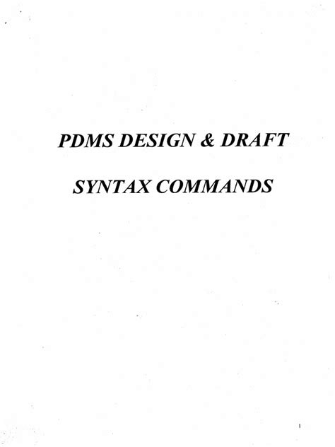 Pdms Syntax Pdf