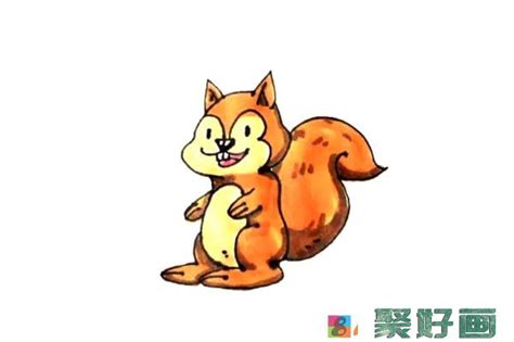 可爱的松鼠简笔画图文教程怎么画简笔画教程 加加色 可爱的松鼠简笔画图文教程怎么画简笔画教程 加加色