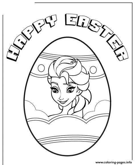 Elsa In Easter Egg Disney Coloring Page Printable