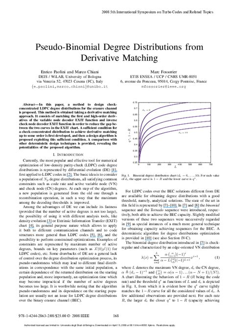 Pdf Pseudo Binomial Degree Distributions From Derivative Matching