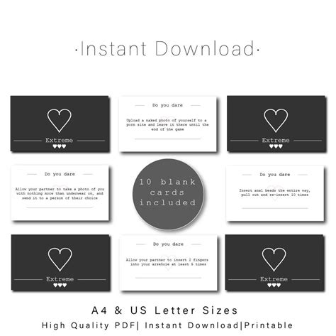 Naughty Extreme Sex Cards Instant Digital Download Valentines Gift Gift For Girlfriend