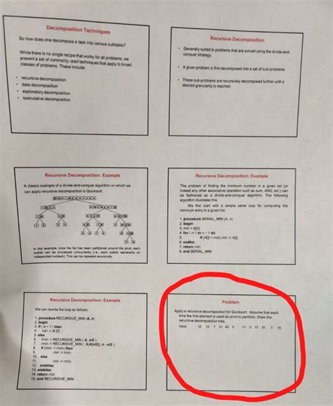 Solved Decomposition Techniques So How Does One Recursive