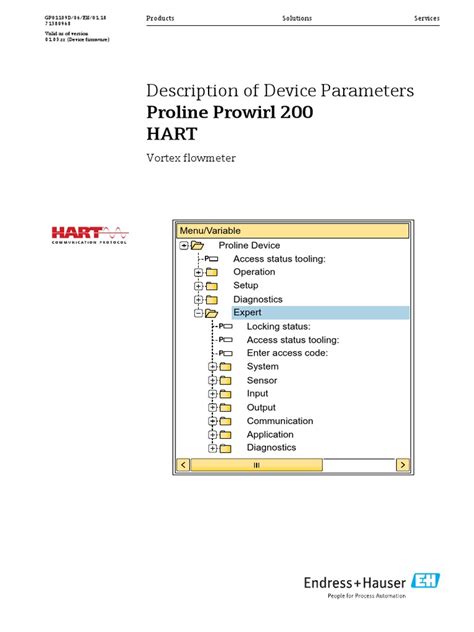 Prowirl 200 Manual Hart Download Free Pdf Menu Computing
