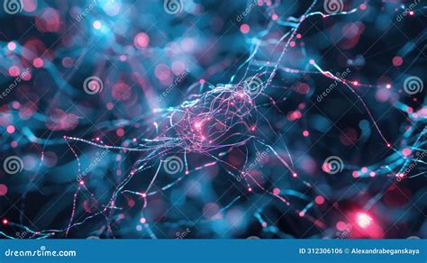 Synaptic Spark Abstract Neuron On Blue Space For Biology Concepts Concept Biology Neuron