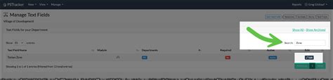 text fields pstracker