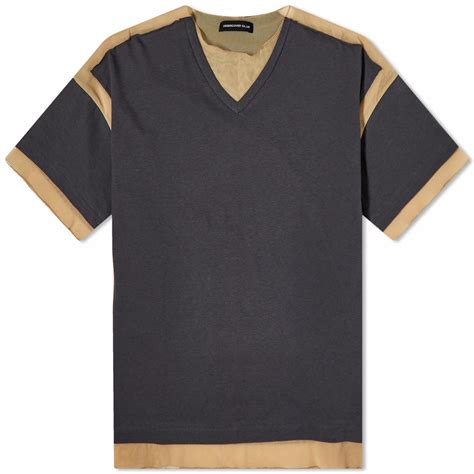 Undercover Womens Mixed Panel T Shirt In Charcoal Undercover