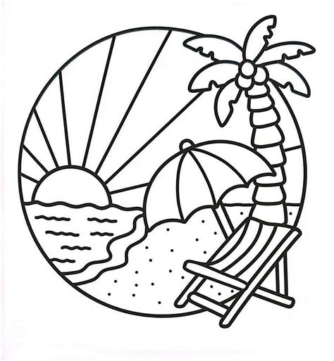 Simple Art Beach Coloring Page Download Print Or Color Online For Free